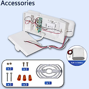 LED Emergency Light with Battery Backup, Two Adjustable Heads Integrated Commercial Emergency Lighting Exit Light, Domestic Power Outage Emergency Light, AC 120/277V UL Listed (8 Pack)