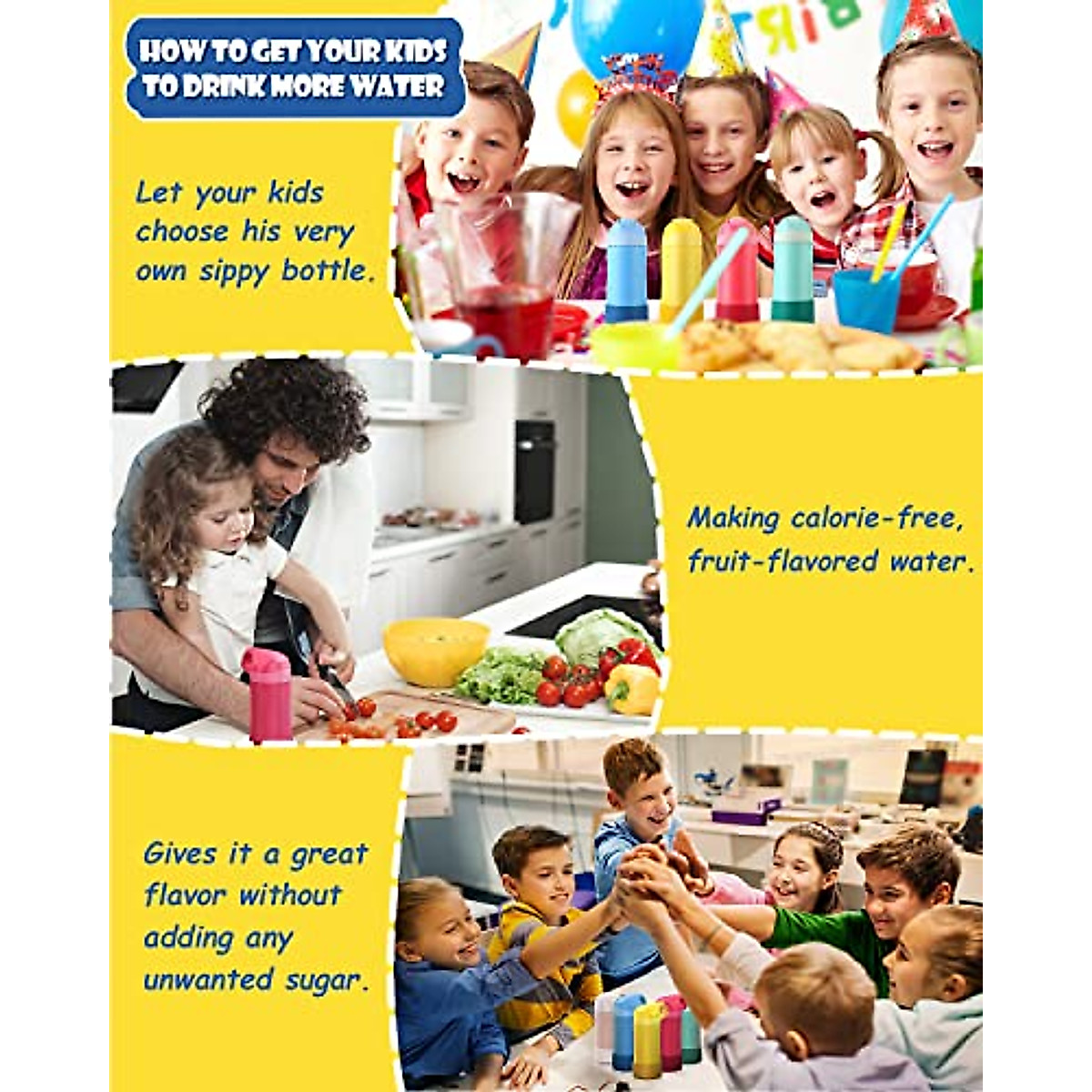 EIJIAN Kids Insulated Water Bottle With Straw Lid 14oz, Leak-Proof BPA-FREE Metal Drink Flask, Double Wall Vacuum Stainless Steel Cup For Toddlers, Girls, Boys - Suitable For School, Outdoor, Travel