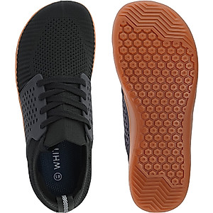 WHITIN Men's Extra Wide Width Toe Box Trail Running Shoes Minimalist Barefoot Sneakers Size 11W Gym Zero Drop Treadmill Weightlifting BlackGum 44