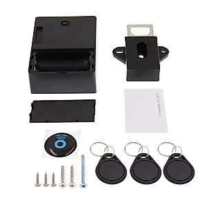 ETEKJOY RFID Electronic Cabinet Lock Hidden DIY for Wooden Cabinet Locker Drawer Cupboard (Black)