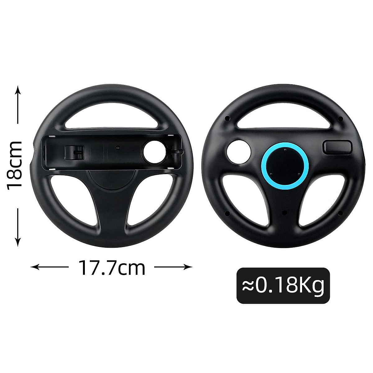 OSTENT Kart Racing Games Steering Wheel for Nintendo Wii Remote Controller Super Mario Game Color Black