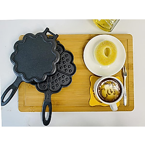 HAWOK Cast Iron Heart Shaped Waffle Iron Waffle Maker…
