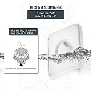 Everyday Solutions Airtight Food Storage Containers with Lids - Crystal Clear San Body Containers for Organizing Kitchen - Easy to Open/Close Lids with Ergonomic Knob Design - 1.1 QT