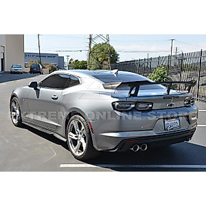 Replacement for 2016-Present Chevrolet Camaro ALL Models | ZL1 1LE Style ABS Plastic Matte Black Rear Trunk Lid Wing Spoiler