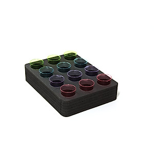 Polar Whale 2 Shot Glass Holders Organizer Modern Tray for Home Kitchen Bar or Club Party Durable Black Foam Serving Rack 10 Inches Wide Each Holds 12 Shots