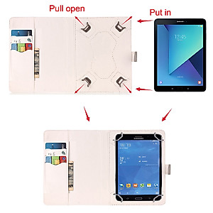Universal 10" Case, Newshine Synthetic Leather Magnetic Closure [Cards/Money Slots] Flip Stand Wallet Protective Case for All Universal 10 inch Tablet, Bling
