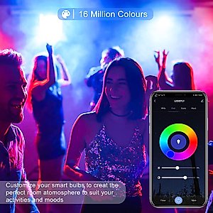 LEDEPLY A15 LED Smart Bulb, Compatible with Alexa, Google Home, E26, 5W=40W, Color Changing, Dimmable WiFi Light Bulbs, No Hub Required, 3 Pack