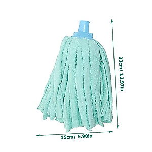 GARVALON Vintage Mop Head Squeeze Mop Head Steam Mop Pad Practical Mop Head Dry Floor Cleaning Mop Mop Flip Mop Refill Commercial Cut End Cotton Mop Dry Mop Pad Green Cloth