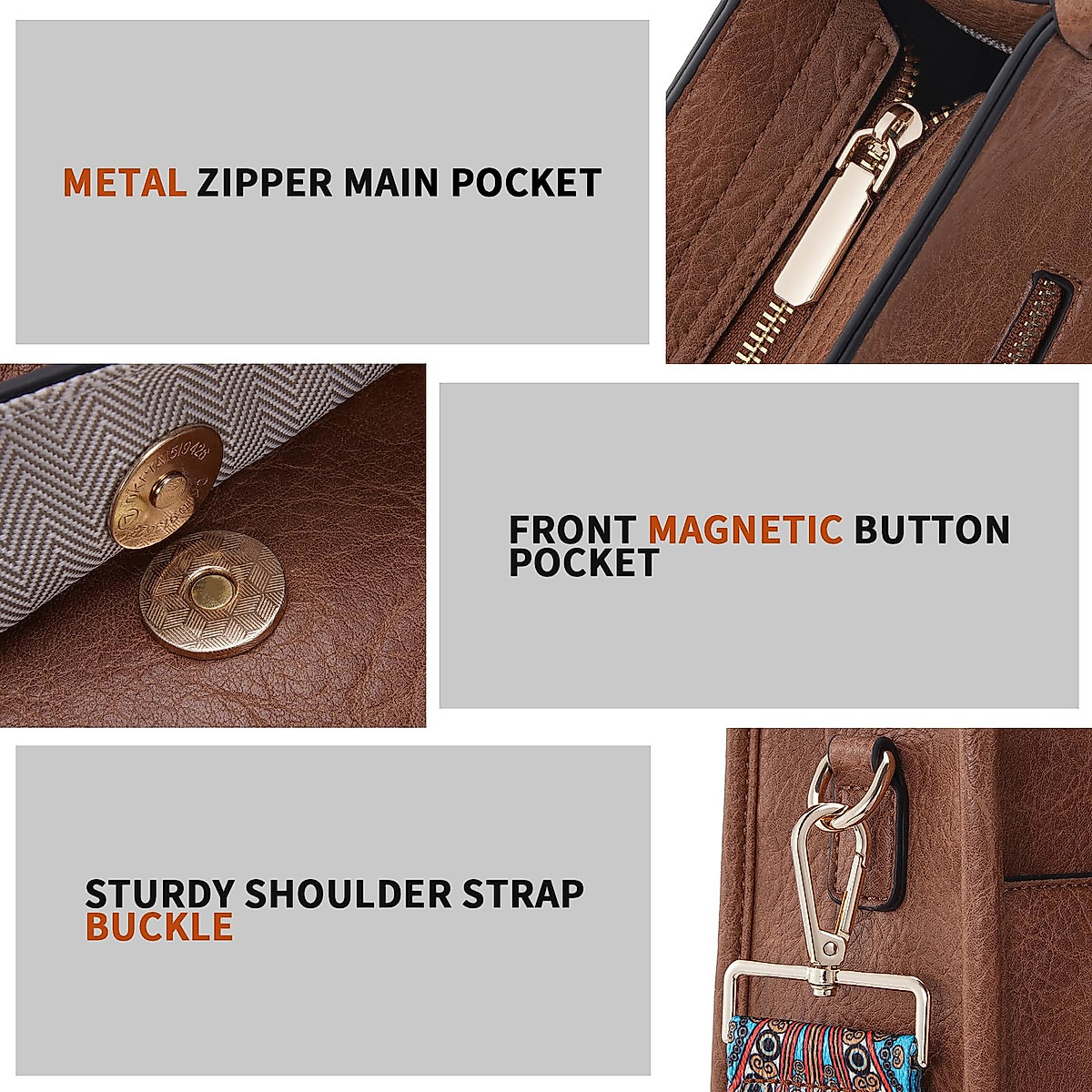 Caitina Crossbody Bag For Women Vegan Leather Hobo Handbag Designer Crossbody Purses Bucket Bag For Women with 2PCS Adjustable Strap(Beige)