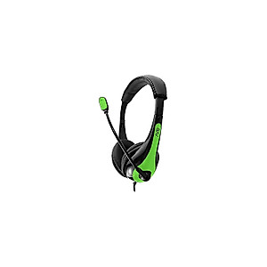 Avid Education AE-36-GR Stereo Classroom Computer Headset with Boom Microphone, Single TRRS Plug, Green