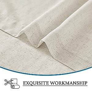 RYB HOME Natural Linen Blended French Door Curtain Privacy Light Filgtering Tricia Window Door Curtain for Patio Sidelight Glass Blind Tie Up Shade for Kitchen, W 26 x L 69 in, 1 Pc