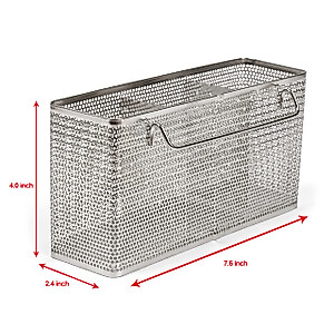 LENITH Kitchen Utensil Chopsticks Perforated Holder with Hooks - 304 Stainless Steel Storage for Organizer Dishwasher Safe (Large Rectangle)