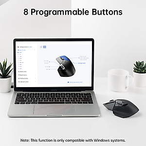 Rapoo MT760L Wireless Bluetooth Mouse, Ergonomic Design, 4 Adjustable DPI, 8 Programmable Buttons, 90 Days Battery Life, Matte Black