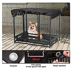 BNOSDM Outdoor Dog Kennel Cover 10 x 10ft Black Mesh Sunblock Shade Cloth for Outside Large Pet Dog Cage Crate Playpen, Garden and Greenhouse Canopy Covers with Grommets