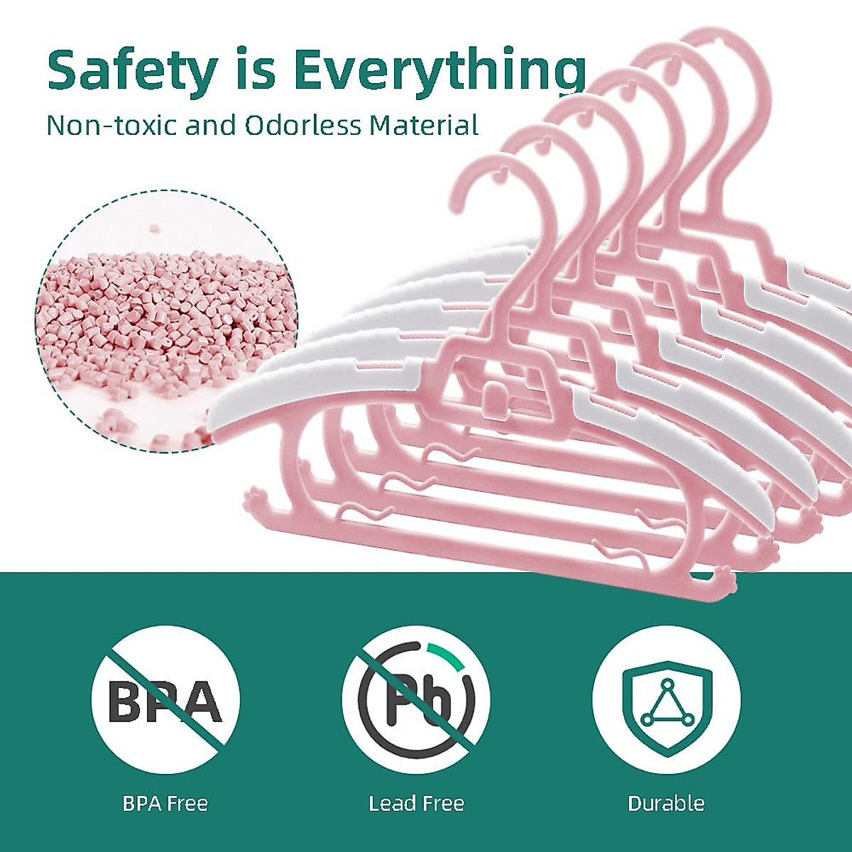 BESSLEE 6/24 Pack Adjustable Baby Clothes Hangers for Closet, Sturdy Heavy Plastic Onesie Organizer for Infant Newborn Toddler, Expandable & Stackable Kids Children’s Outfit Hangers, 11”-14”, White