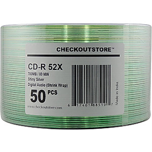 CheckOutStore B00325-50 52x Digital Audio Music CD-R 80min 700MB (Shiny Silver)