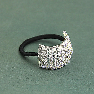 Xiwstar 5Pcs Women's Hair Bands Fashion Crystal Rhinestone Hair Ties Hairties Scrunchies Hair Accessories Ponytail Holder