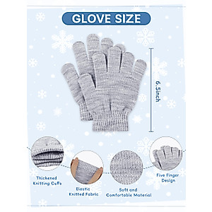 Gnodio 8 Pack Kids Beanie Hats and Gloves Set Kid's Knitted Beanies Hat Winter Gloves for Boys Girls