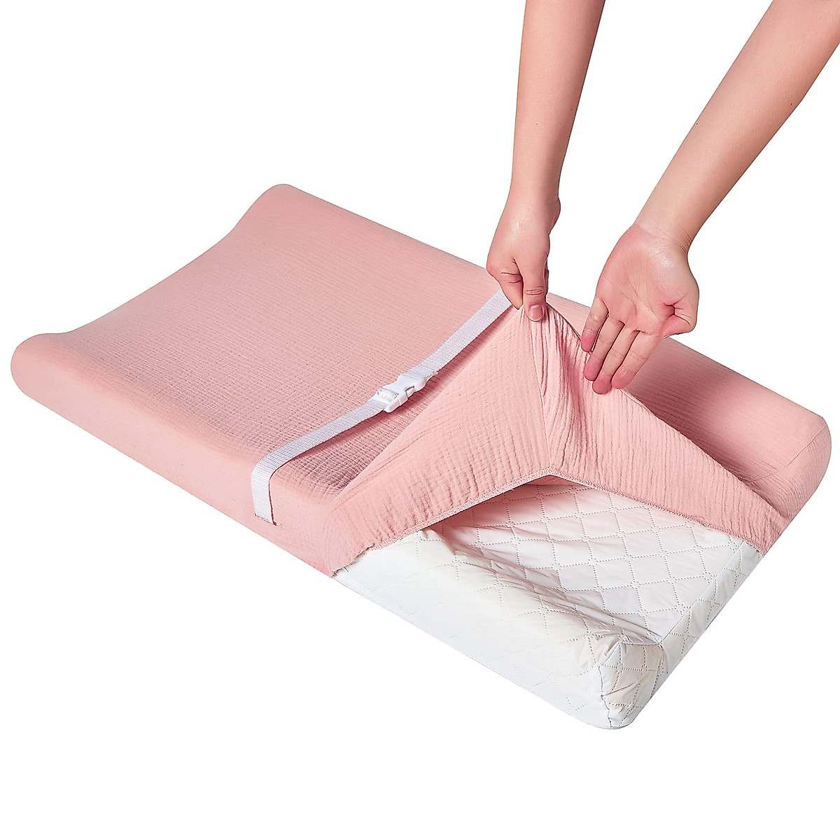 Muslin Changing Pad Cover,Ultra Soft Breathable Diaper Changing Table Cover for Baby Boys Girls,Neutral Fitted Changing Pad Sheets