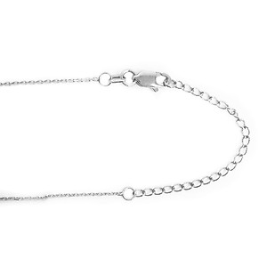 Ritastephens 14K White Gold Sideways Cross Necklace Adjustable Chain 16-18 inches