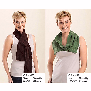 5 Skeins Lotus Yarns Mink & Cashmere Blend Knitting Yarn Skein Soft Crochet Yarn for Fingering Sweater, Scarves, Hats, and Craft Projects Mimi Plus (25-Sky Blue)