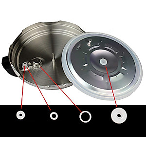 2Pack Universal Replacement Silicone Gaskets and Float Valve for 5, 6or 8 Quart Pressure Cooker Models, Such as XL, YBD60-100, PPC780, PPC770 and PPC790