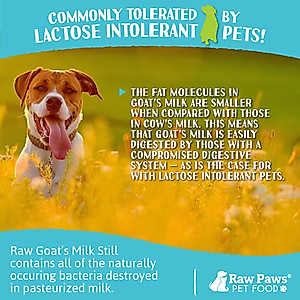 Raw Paws Raw Unpasteurized Goat Milk for Dogs & Cats, 16-oz, 14 Pack - Pet Milk Replacer for Puppies & Kittens, Goats Milk Supplement for Dogs, Sensitive Stomach Dog Food Topper, Frozen Raw Goat Milk