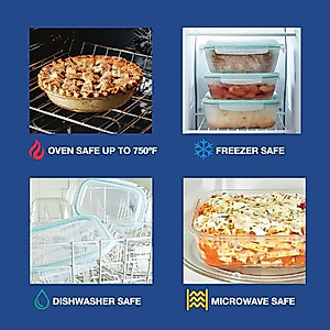 LocknLock Purely Better Glass Square Baker/Food Storage Container with Lid, 8 Inch x 8 Inch, Clear