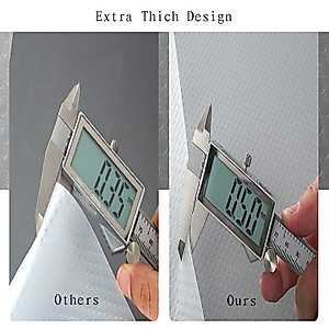 Bikoplmn Shelf Liners for Kitchen Cabinets and Drawers, Non Adhesive Anti Slip Fridge Mats, Food Grade Refrigerator Liner,2 Packs