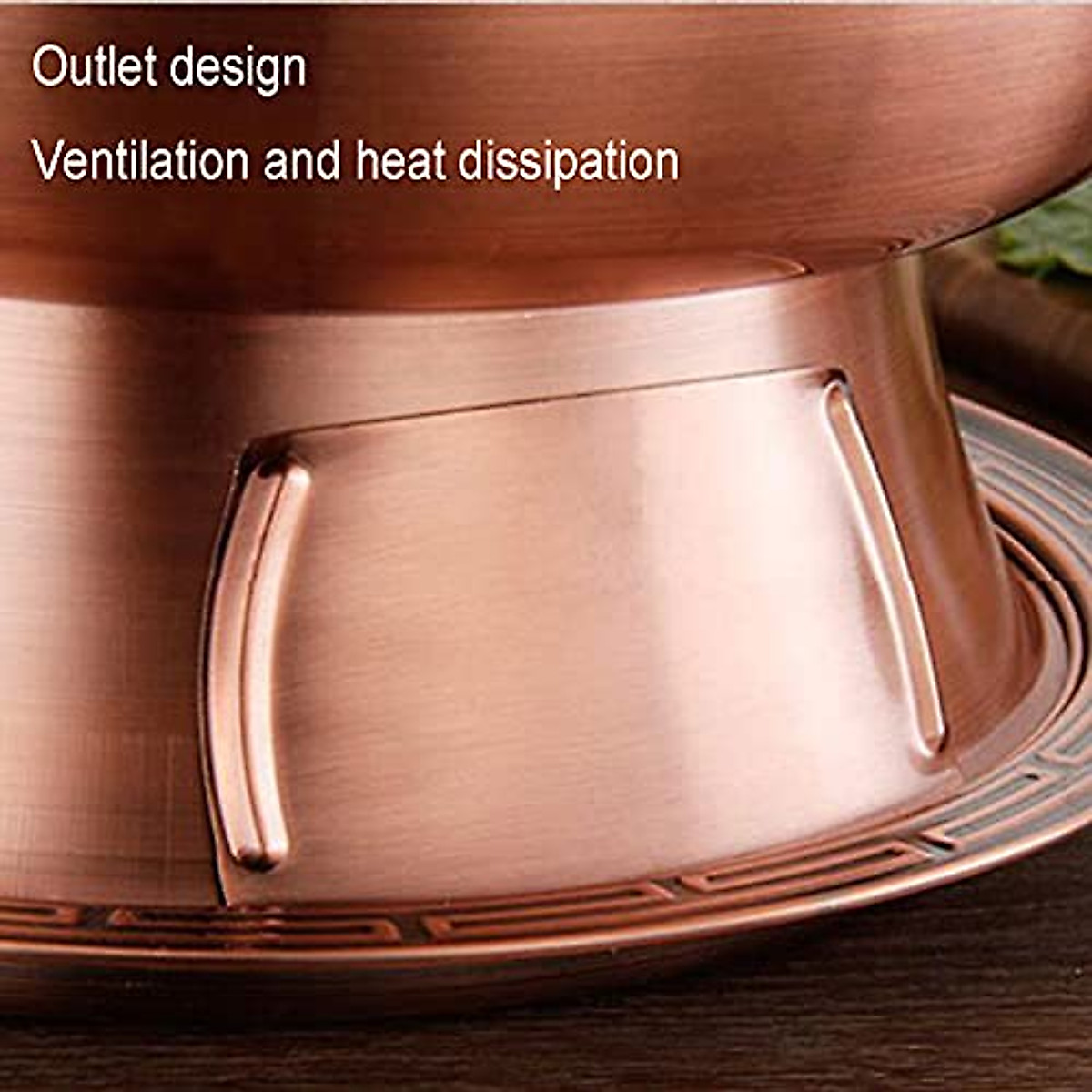 Lihuzmd Copper hot Pot, 304 Stainless Steel Old Traditional Charcoal Pot Family Dinners, Dining, Picnic Pure Multi-Person Hot Pot,Gold,30cm
