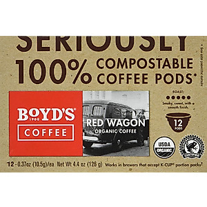 Boyd's Coffee Organic Red Wagon Coffee - Dark Roast - Single serve pods (72 Count)