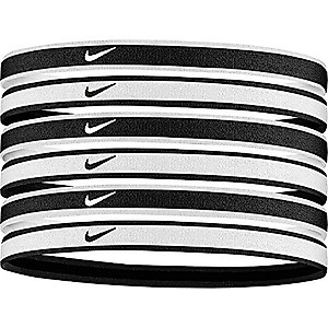 Nike Swoosh Sport Headbands 6 pack (One Size Fits Most, Black/Grey/White) - Unisex