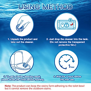 Vacplus Automatic Toilet Bowl Cleaner Tablets, Bathroom Toilet Tank Cleaner (12 PACK), VA-T165