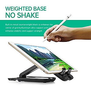 Cell Phone Stand, Portable Fully Foldable C4 PC&Aluminum Cell Phone Holder,Adjustable Phone Dock Cradle Compatible with Phone 11 Pro, iPad Mini, Nintendo Switch, Tablets (7-10"), All Phones (Green)