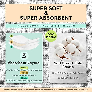 KiddyStar 5-Pack Organic Cotton Burp Cloths – Ultra-Absorbent, Soft & Large (21”x10”) – Perfect for Spit-up & Drooling