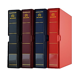 MUDOR Empty Stamp Albums Stockbook for Professional Collectors, Classic Binder with Slipcase (Black)