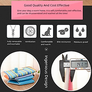 SHIZLIN Warm and Comfortable Dog Cat House Removable and Washable Dogs Cats Cave Plush Dog Cat Bed(Pink,Medium)