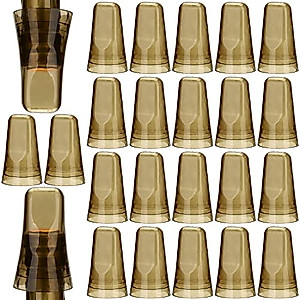 ZEAYEA 24 Pieces Pour Spout Covers, Universal Liquor Pourer Cover, Translucent Liquor Bottle Pour Dispenser Spout Dust Covers, Plastic Pour Dust Caps for Home Kitchen Tools Supplies