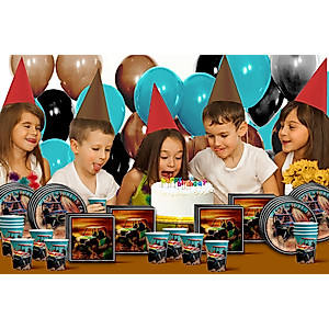 ATV Birthday Party Supplies Set - 4 Wheeler Birthday Party - Offroad Party Supplies - Racing Birthday Party Supplies | ATV Tableware Set Includes Plates, Napkins and Cups | Kit for 16