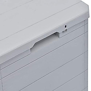 Festnight Garden Storage Box Lockable Garden Container Cabinet Toolbox for Patio Outdoor Furniture 23.8 gal Light Gray