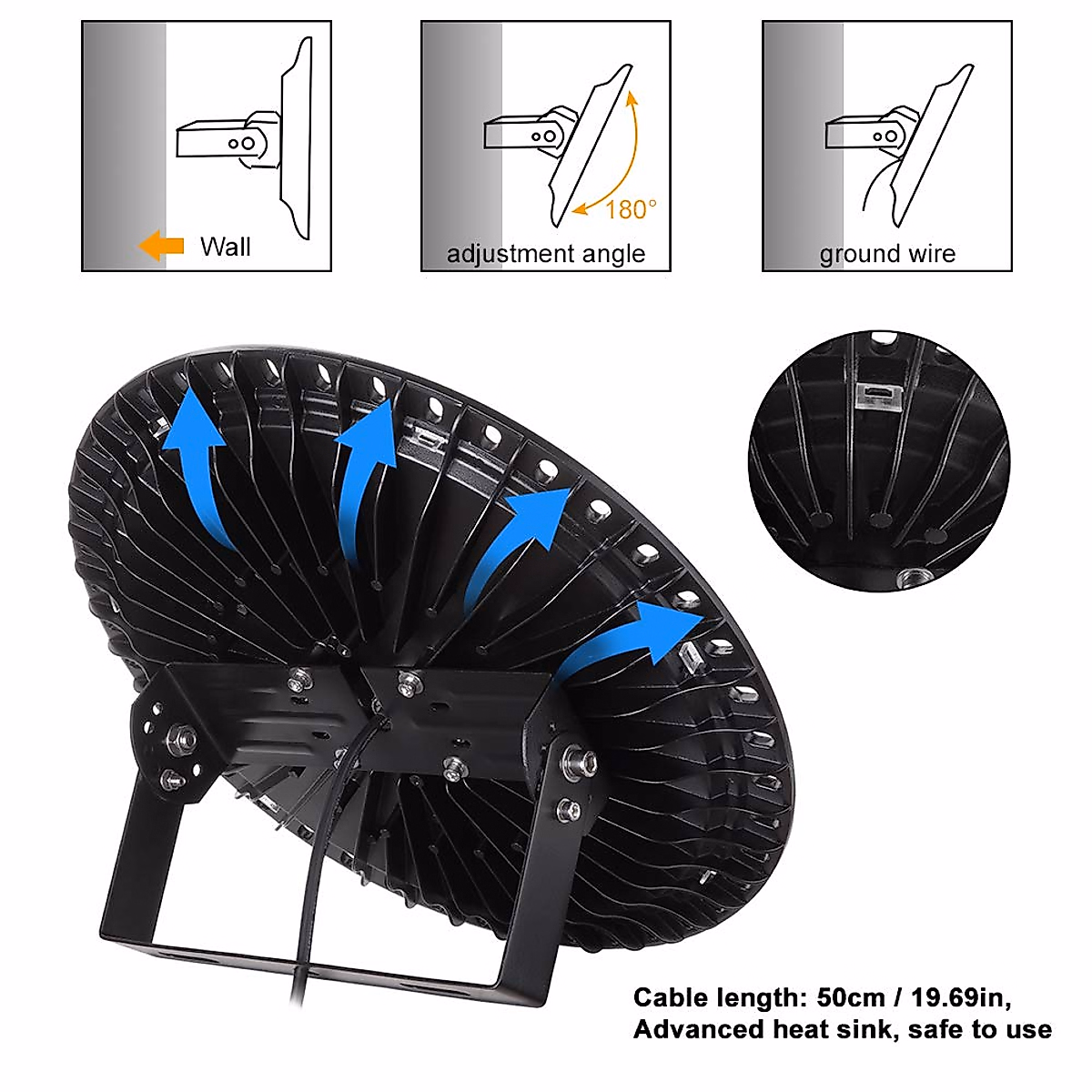 300W UFO LED High Bay Light lamp Factory Warehouse Industrial Lighting 30000 Lumen 6000-6500K IP54 Warehouse LED Lights- High Bay LED Lights- Commercial Bay Lighting for Garage Factory Workshop Gym