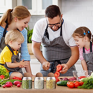 Suclain Glass Storage Containers Ball Cork Jar Glass Candy Jar 17 Oz/500ML Wood Cork Lid Small Glass Bottle Jars for Food Coffee Beans Tea Spice Salt Sugar Nut Kitchen Storage(6 Pcs)