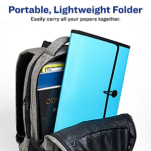 Avery Expanding File Folder Organizer, 7-Pocket Accordion File Organizer, Aqua, Holds 425 Letter/A4-Size Sheets (73551)