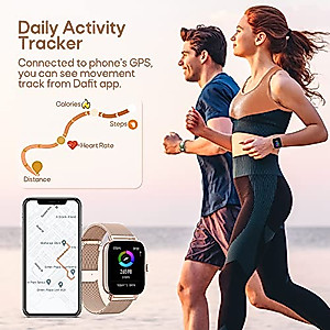 ZKCREATION Smart Watches for Women, 1.69" HD Bluetooth Call Fitness Tracker Smartwatch with Blood Pressure/Heart Rate Monitor, IP67 Waterproof Smart Watches, Smart Watch for Android iOS Phones