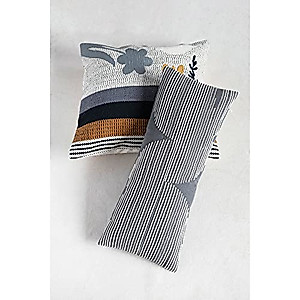 Creative Co-Op Cotton Bird and Florals Pillow, 20" L x 20" W x 2" H, Multicolor