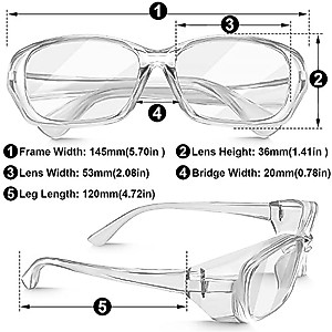 OXG 12 Pack Stylish Safety Glasses Goggles for Women, ANSI Z87.1 Protective Eyewear Blue Light Blocking Anti Dust UV Eye Protection Glasses For Nurses Lab