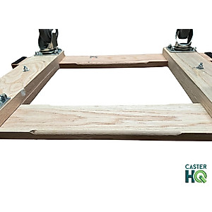 CasterHQ - Premium Solid Oak Wood Furniture Dolly for Movers, 18x30 inches, Non-Slip Grip, Heavy Duty