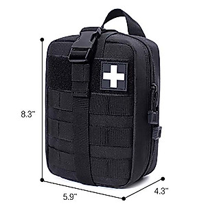 Honestptner Molle Pouch, Sturdy 600D Nylon Tactical Medical Pouch,Rip-Away EMT First Aid Pouch (Bag Only)