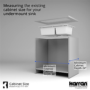Karran QU-711 Undermount Quartz/Granite Composite Kitchen Sink 32 in. 60/40 Double Bowl in White