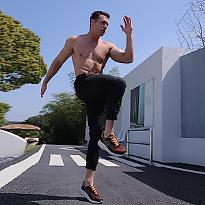 BECLOH Men's Sweatpants with Zipper Pockets Tapered Joggers for Men Athletic Pants, Track Pants for Workout, Jogging, Running(Black,L)